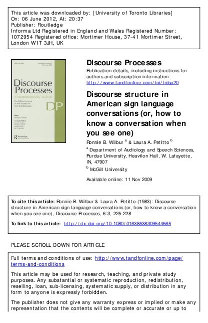 pdf discourse structure in american sign language conversations or how to know a