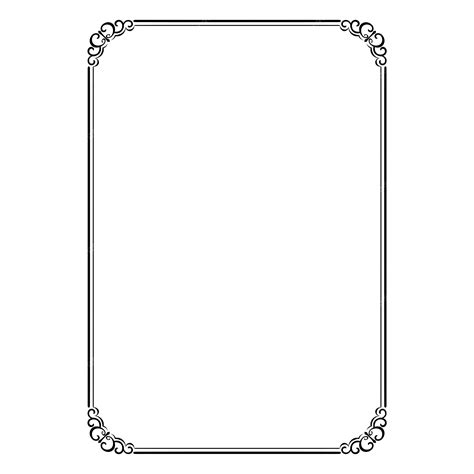 Rectángulo Borde Línea A4 Papel Adornado Esquina PNG dibujos Borde Del