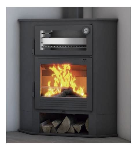 Estufa de leña de rincón con horno inox CH 8 R