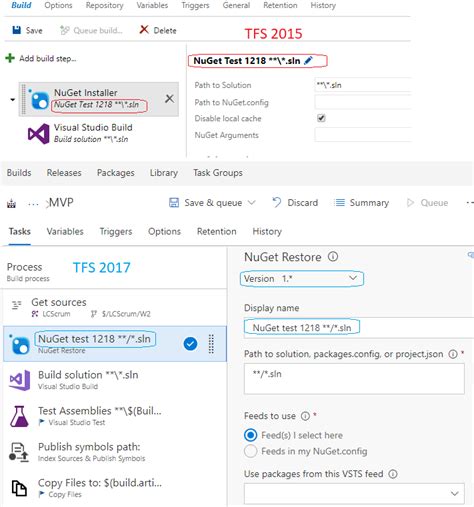 Tfs NuGet Restore Vs NuGet Installer Stack Overflow