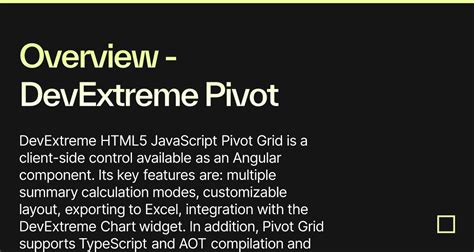 overview devextreme pivot grid codesandbox
