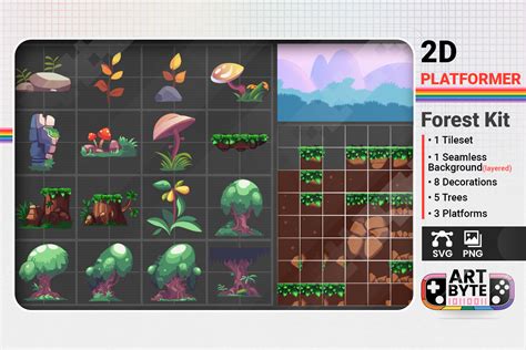 2d Platformer Forest Kit OpenGameArt Org