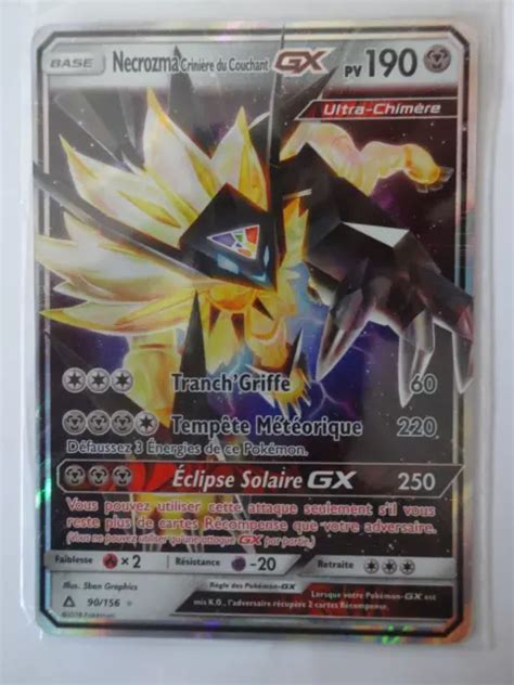 CARTE POKEMON Necrozma crinière du couchant GX PV190 90 156 ultra rare