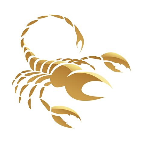 Signo Del Zodiaco Dorado Escorpio Sobre Un Fondo Blanco Vector Premium