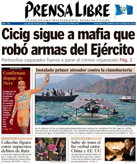 Periódico Prensa Libre Guatemala Periódicos de Guatemala Edición de
