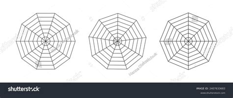Radar Spider Diagram Templates Set Spider Stock Vector Royalty Free