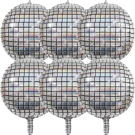 Pcs Disco Ball Balloons Inches Disco Aluminum Foil Balloons D