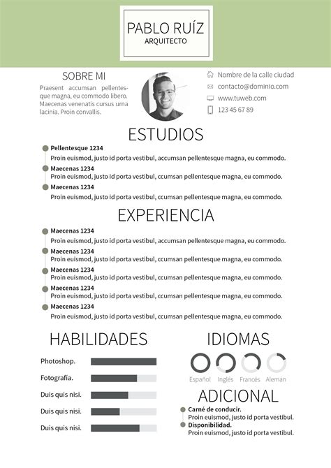 Currículum Vitae modelo Cala Modelos de cv Plantillas curriculum y