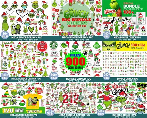 Mega Bundle Grinch Christmas Svg Free Svg Files For Cricut