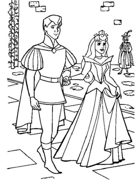 Coloriage A Imprimer La Belle Au Bois Dormant Et Le Prince Gratuit Et
