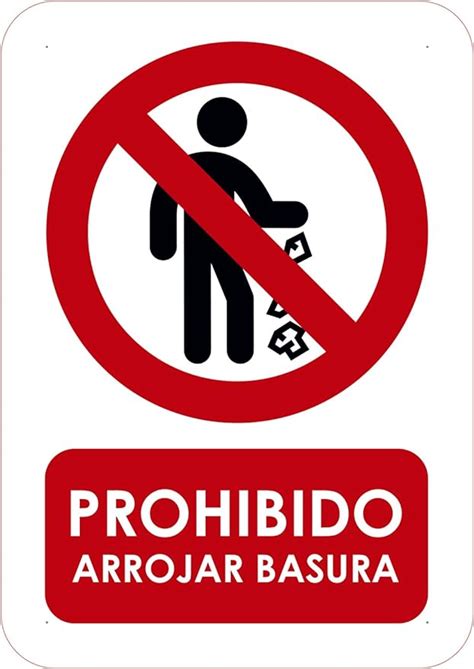 Oedim Señaletica de Prohibido Tirar Basura 15x21cm Material PVC