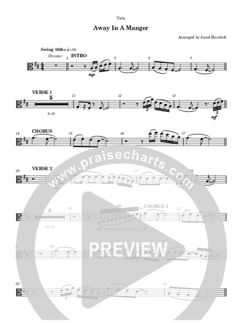 Away In A Manger Viola Sheet Music Pdf Highlands Worship Praisecharts