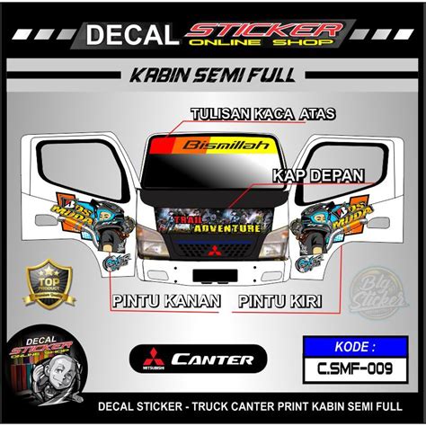 Jual STIKER TRUK Semi FULL KABIN Dekal Kap Kabin Truk TULISAN KACA
