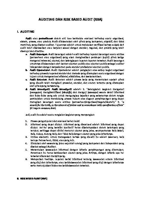 Auditing Dan Risk Based Audit PDFCOFFEE