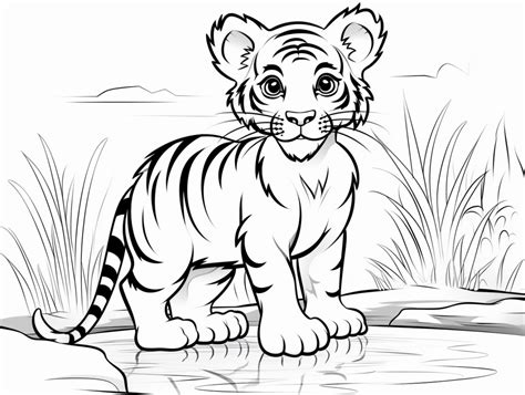 Tiger Ausmalbilder Spaß für Kinder Gratis Download