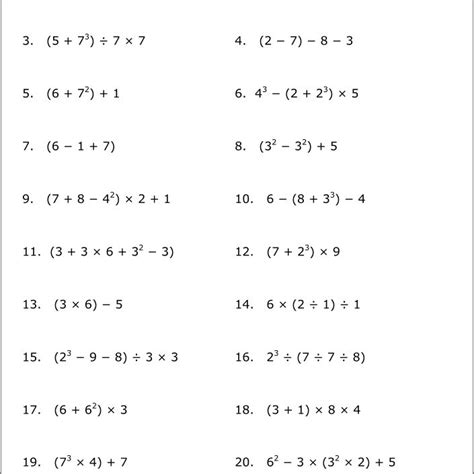 Math Problems With Pemdas