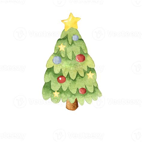 Watercolor Christmas Tree Png