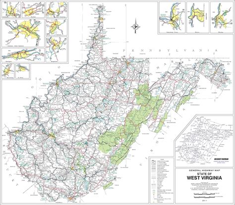 West Virginia Road Map Full Size Gifex