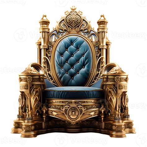 Assento Do A Real Trono Isolado Em Transparente Fundo Dourado Trono
