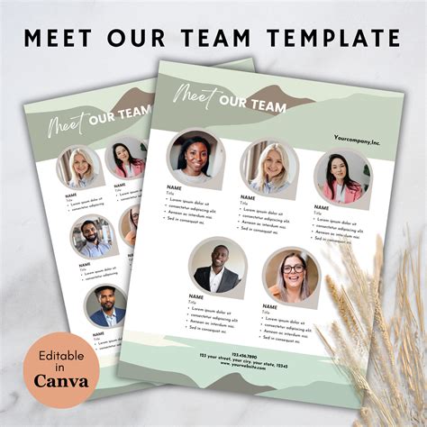 Meet Our Team Flyer Template Canva Modern Team Introduction Editable
