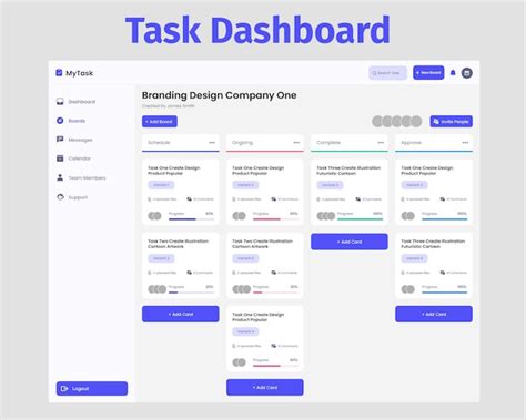 Premium Vector Task Schedule Dashboard UI Kit