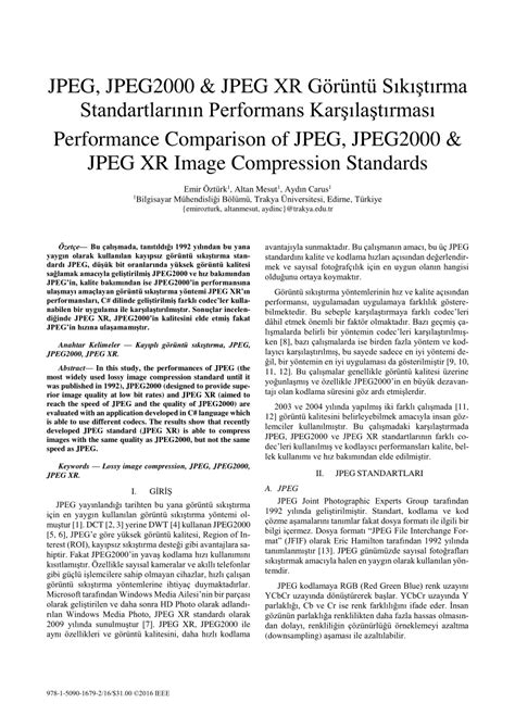 pdf performance comparison of jpeg jpeg2000 and jpeg xr image compression standards