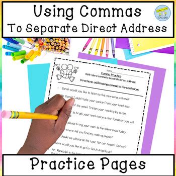 Using Commas To Separate Direct Address Practice Worksheets TPT