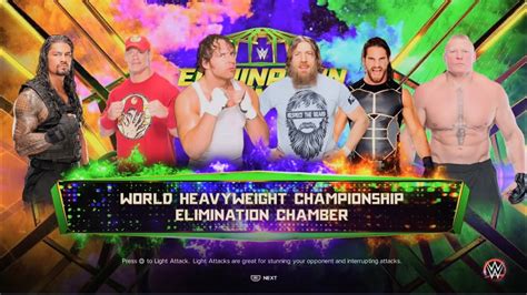 WWE 2K23 Elimination Chamber Seth Rollins V Roman Reigns V John Cena V