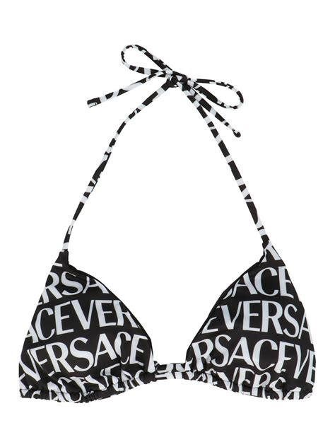 Bikinis Versace All Over Logo Bikini Top 10014061A054605B040