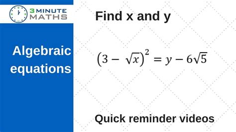 How To Work With An Algebraic Equation Minute Maths