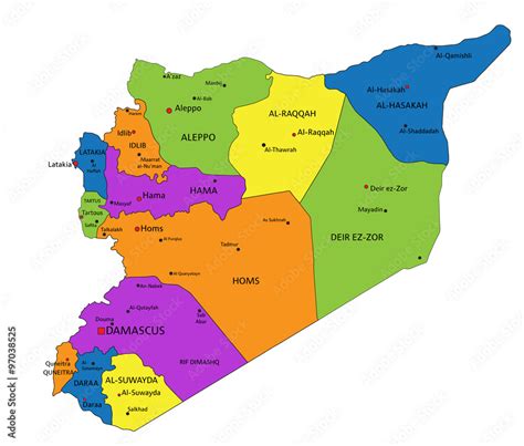 Syria Political Map Eps Illustrator Map Vector World Maps Porn Sex