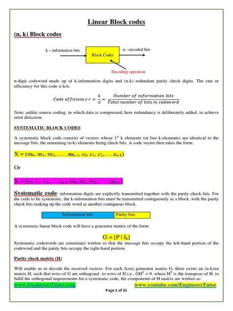 linear block codes explained pdf encodings naming conventions