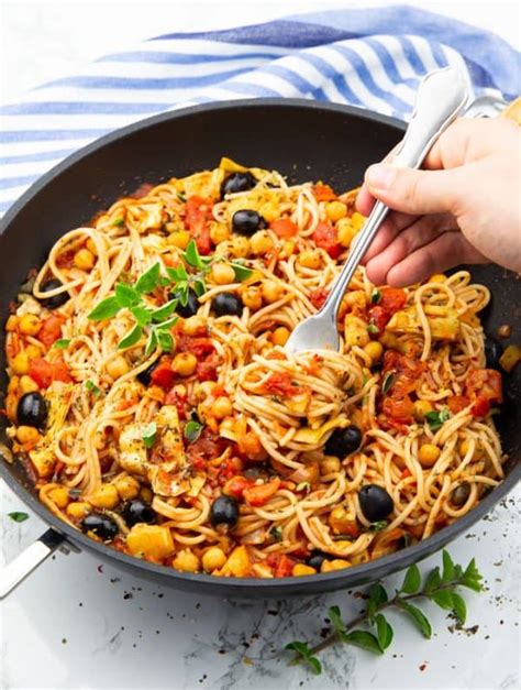 Nudeln Mit Tomatenso E Und Kichererbsen Vegan Heaven