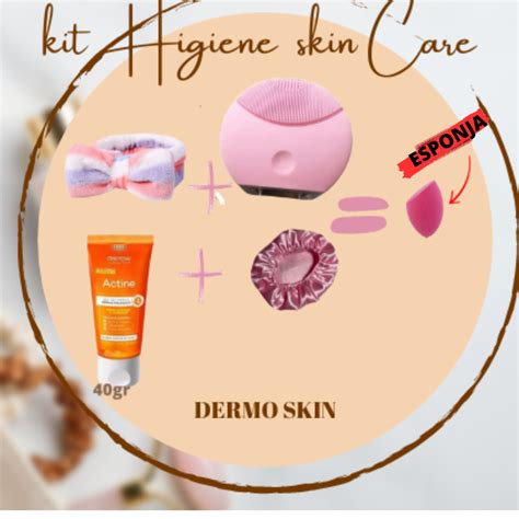 Kit Facial Skincare Sabonete Actine Gr Esponja Eletrica Touca E