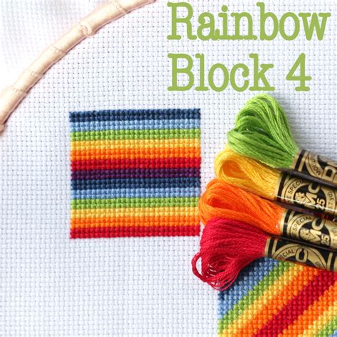 Cross Stitch Rainbow Block 8 The Crafty Mummy