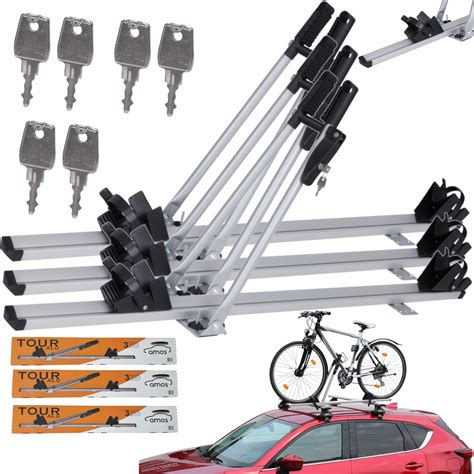3x BAGAŻNIK DACHOWY NA ROWER UCHWYT ROWEROWY DACH ALUMINIOWY ZAMYKANY