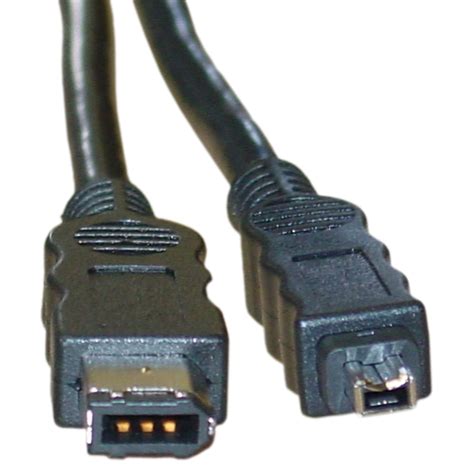 3ft Black Firewire 400 6 Pin 4 Pin Cable IEEE 1394a Cable