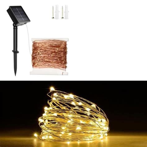 OEMG Guirlande Lumineuse Solaire Extérieur 10m 100 LED Lumière Chaude