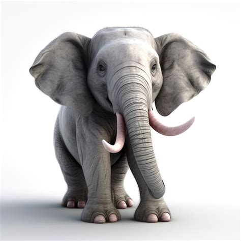 Premium AI Image A Grey Elephant With Pink Tusks Is Standing On A