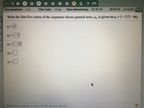 solved write the first five terms of the sequence whose