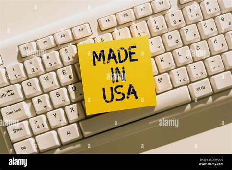 Writing Displaying Text Made In Usa Business Approach American Brand