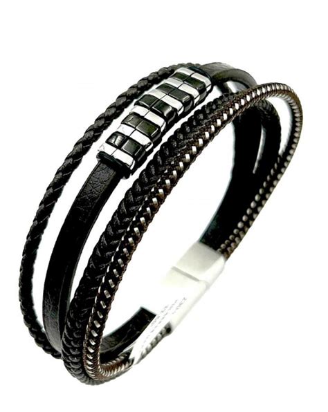 Pulseras De Cuero Para Hombre Marrones Con Acero Los Mas Bonitos Y