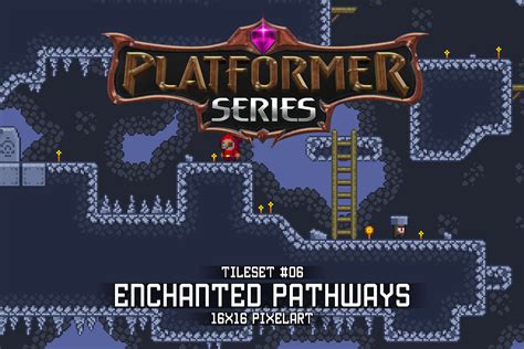 Platformer Tileset Enchanted Pathways 16x16 Pixelart 2D Environments