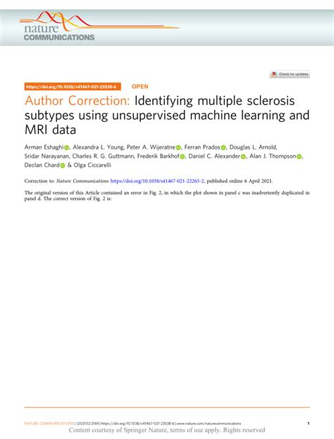 pdf author correction identifying multiple sclerosis subtypes using unsupervised machine