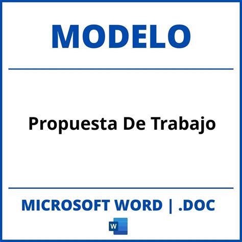 Modelo De Propuesta De Trabajo En Word Vrogue Co Buickcafe