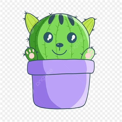 Cactus Sonriendo Dibujos Animados De Gato Agitando PNG Dibujos Sonrisa