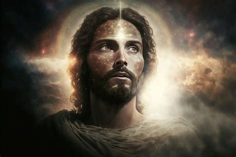 Retrato de Jesus Cristo após a imagem poderosa da ressurreição para a