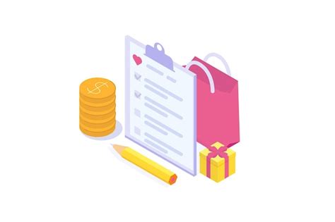 Isométrica Lista de deseos de compras en línea añadir al concepto de