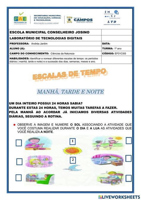 Escala Do Tempo Worksheet Cuadernos Interactivos Sistema Esqueletico