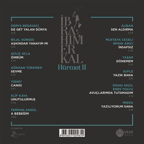 Çeşitli Sanatçılar İbrahim Erkal Hürmet 2 CD Plakci nl